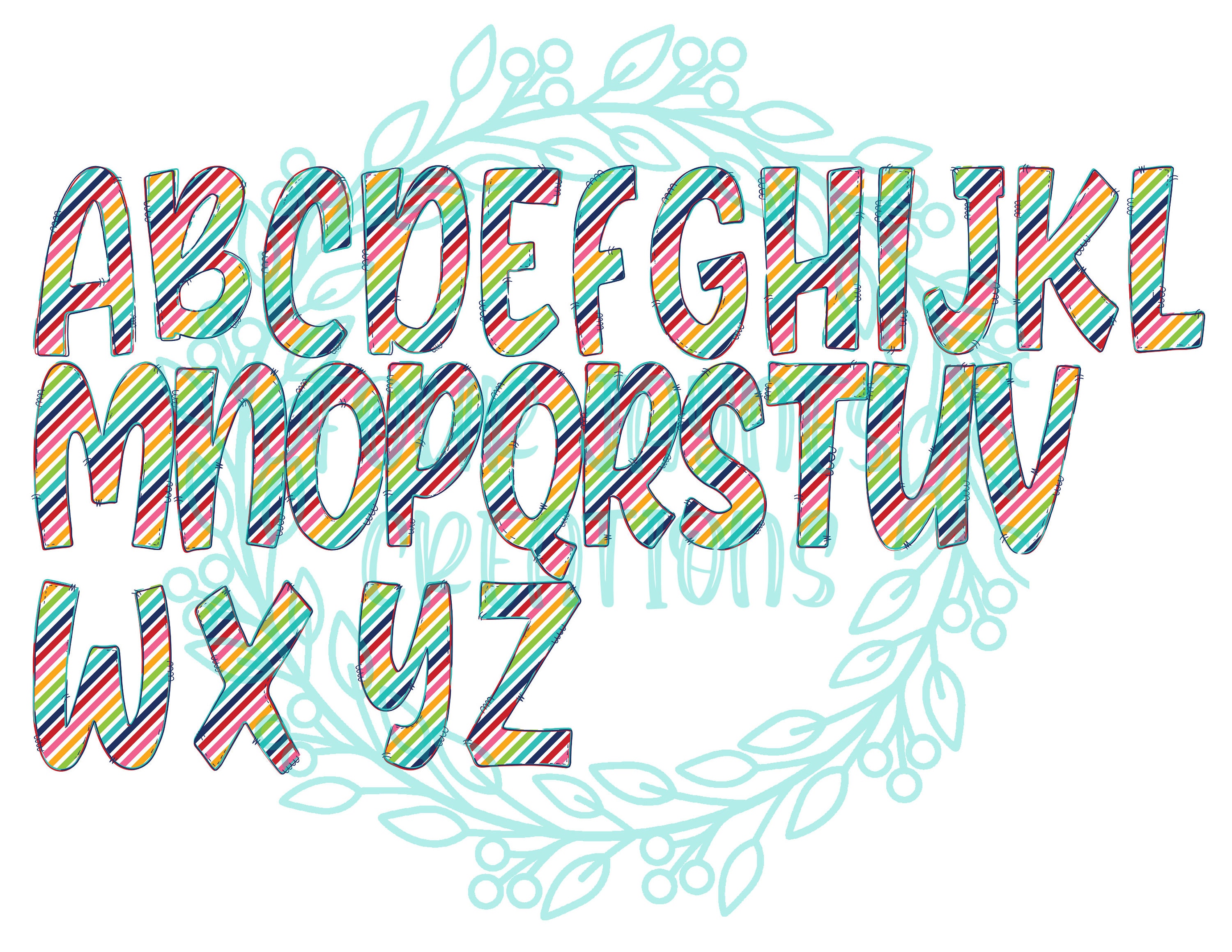 School Days Doodle Alphabet Font Bundle - Etsy