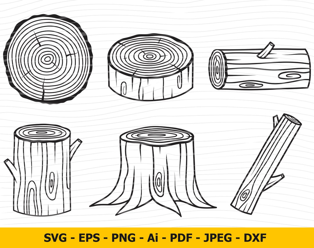 Tree Stump Svg, Wood Slice Slab Svg, Tree Trunk Svg, Wood Logs Svg ...