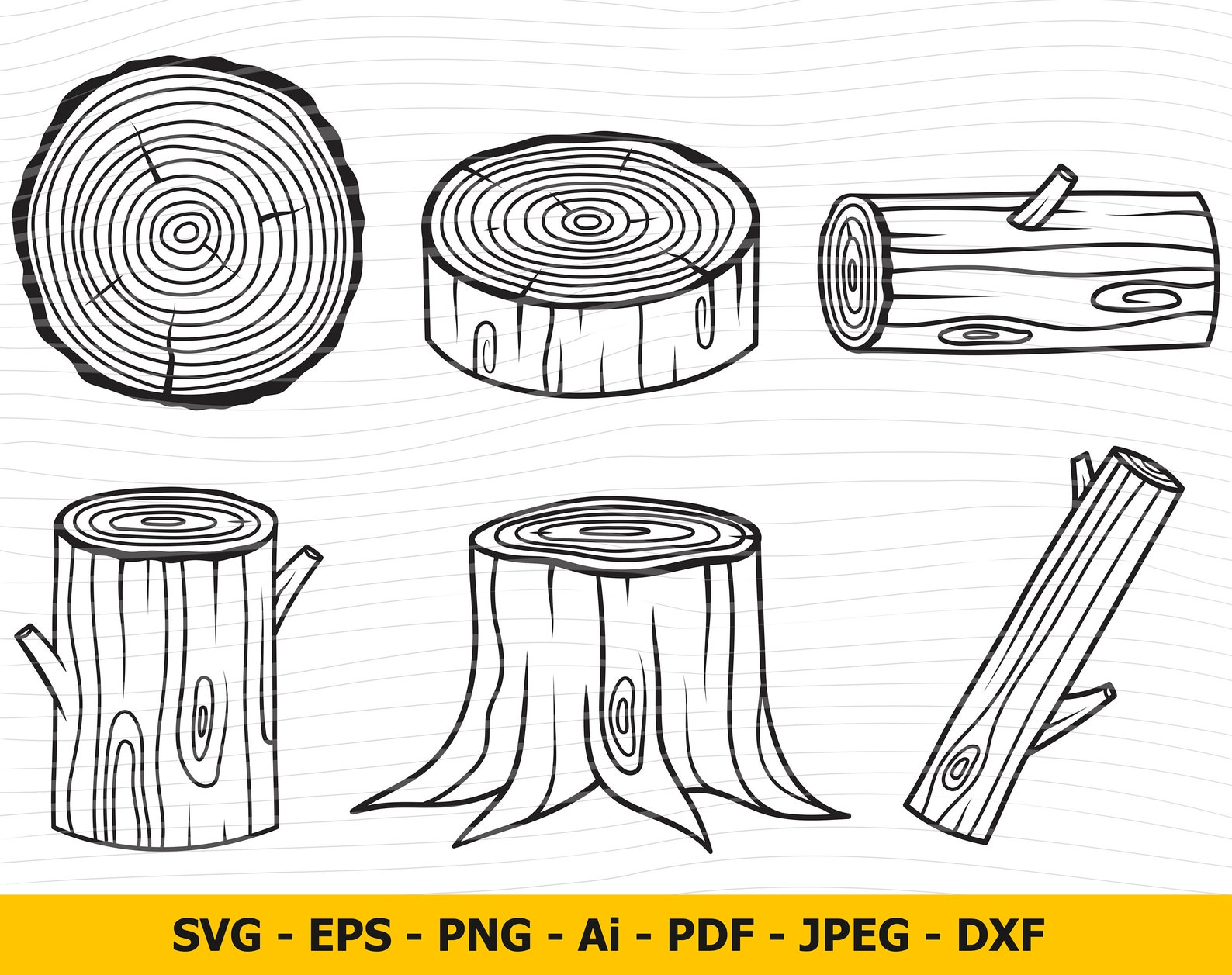 Tree Stump Svg, Wood Slice Slab Svg, Tree Trunk Svg, Wood Logs Svg ...