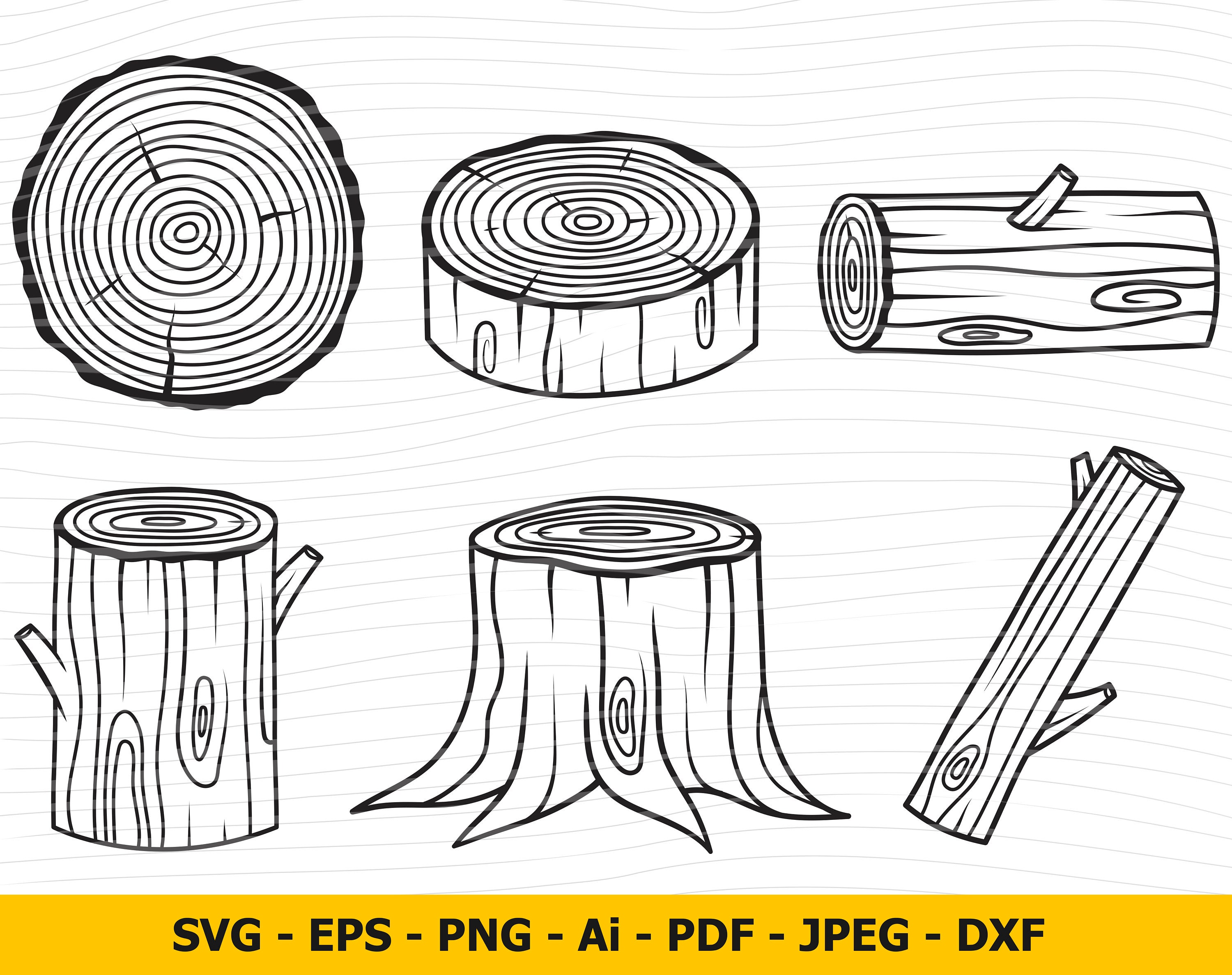 Tree Stump Svg, Wood Slice Slab Svg, Tree Trunk Svg, Wood Logs Svg ...