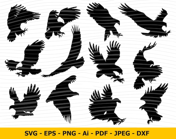 Flying Eagle SVG Files Eagle SVG Eagle Clipart Eagle Cut | Etsy