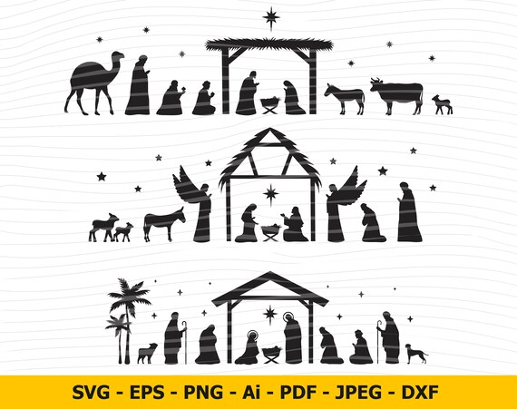 Nativity SVG Nativity Scene SVG Christmas Nativity Scene | Etsy