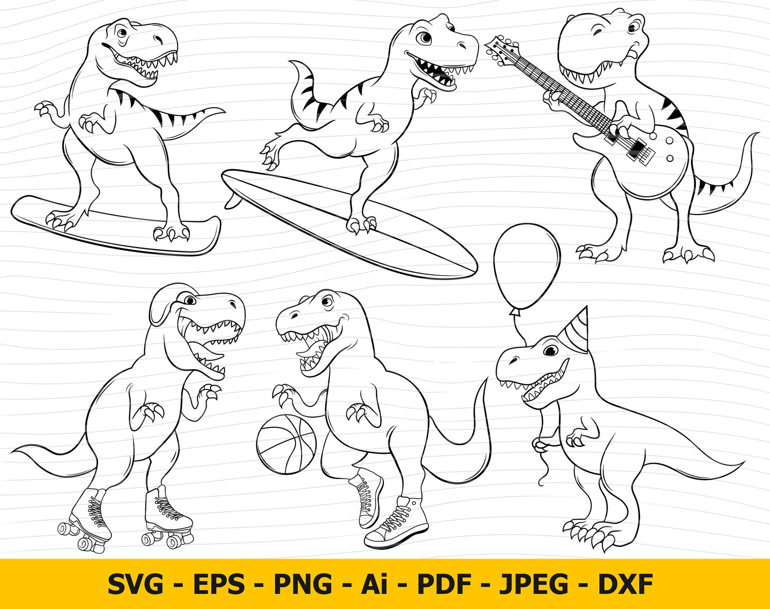 T-rex SVG, T-rex Sport, T-rex Activity, Dinosaurs Silhouettes, Files ...
