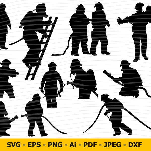 Firefighter Svg - Etsy