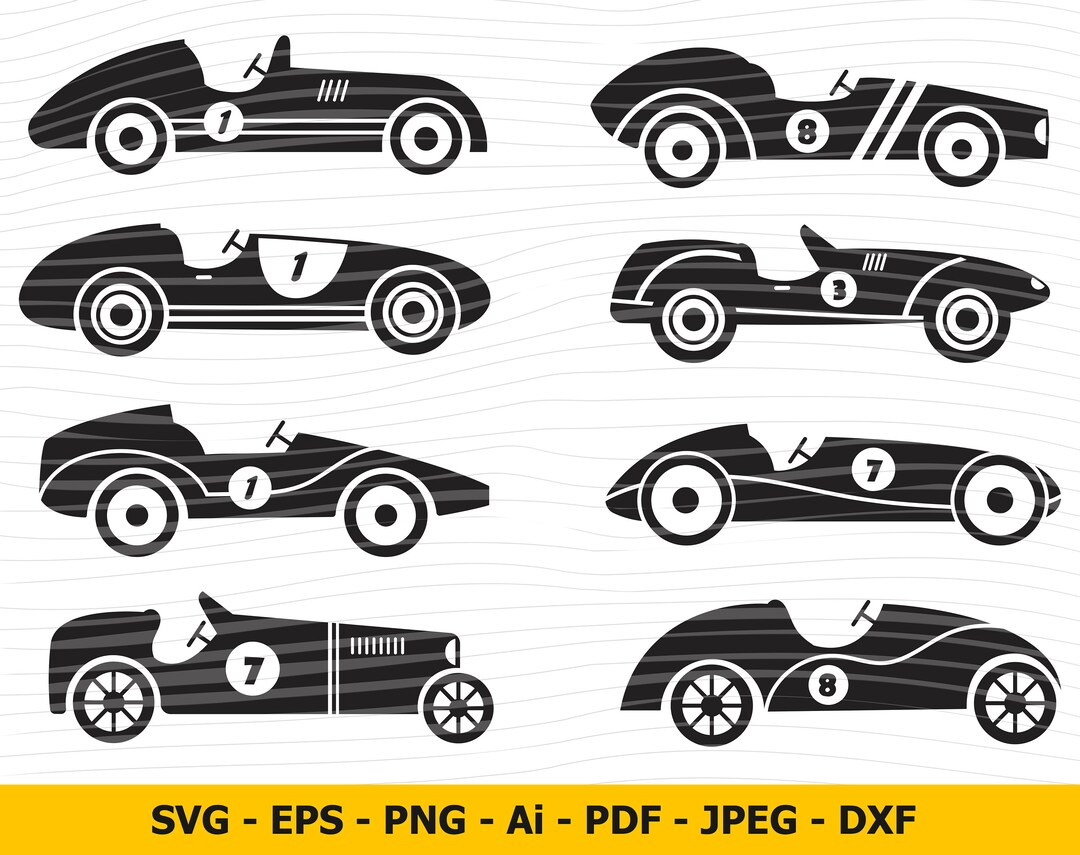 Retro Cars SVG, Race Cars SVG, Old Cars SVG, Old Race Svg, Retro Race ...