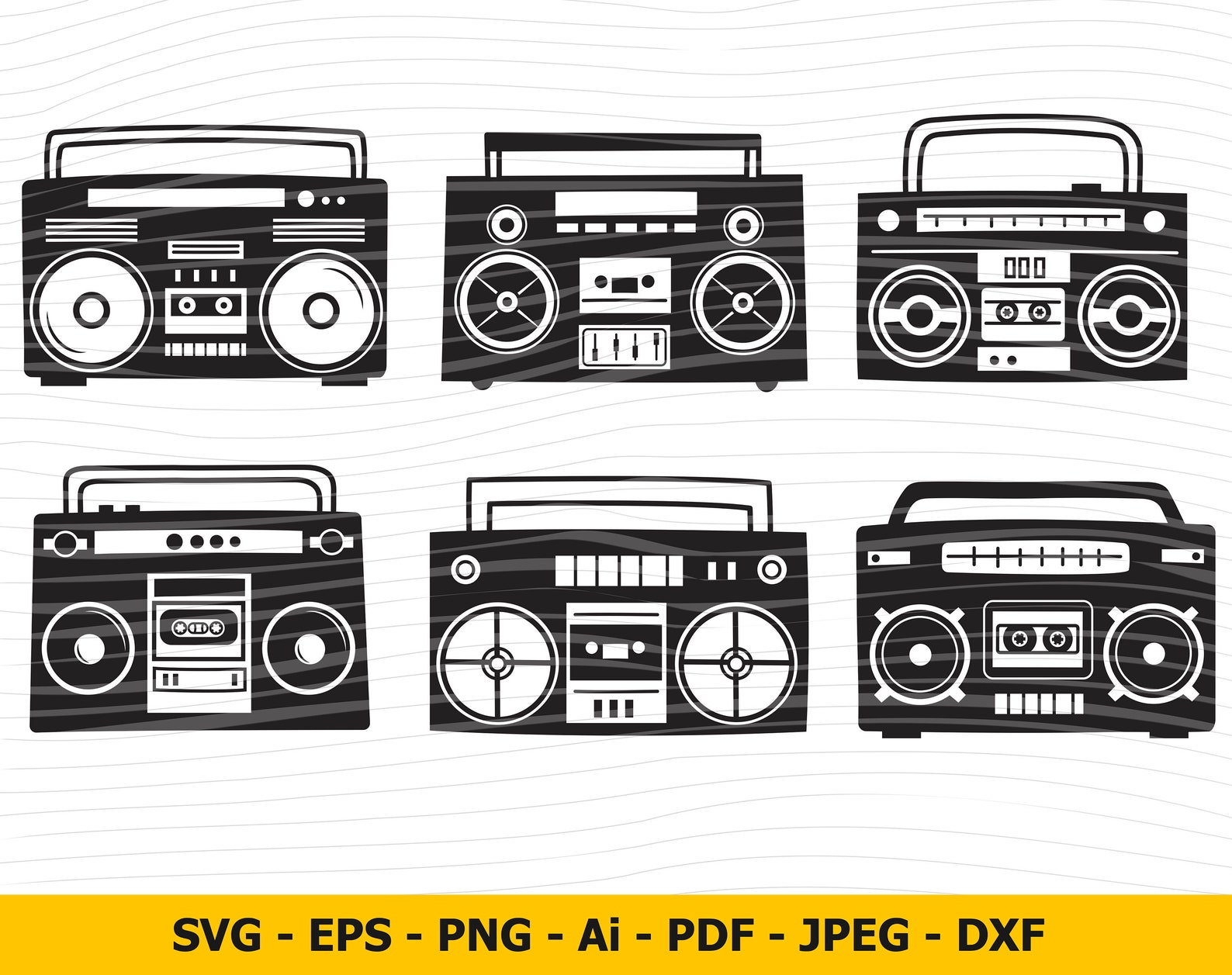 Boombox SVG, Old Boombox SVG, Boombox Bundle, Boombox Cut Files for ...