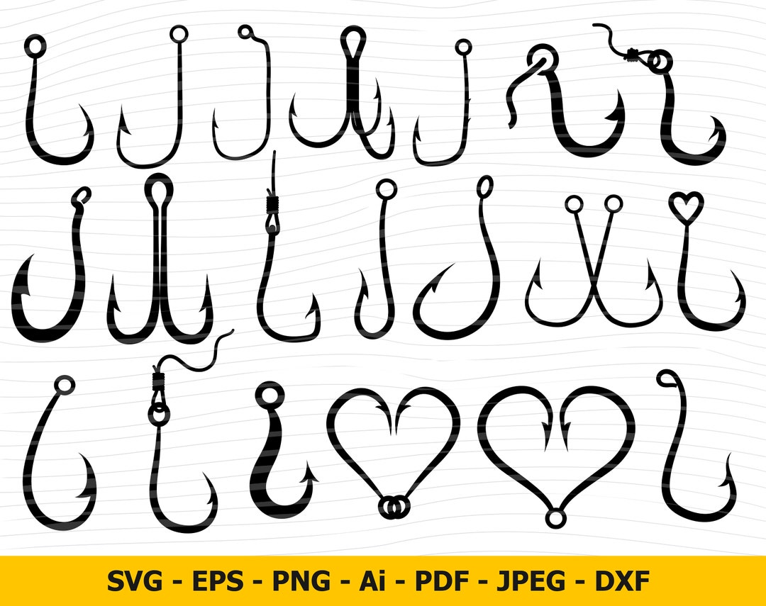 Fish Hook SVG - Fisherman SVG - Cutting Files for Cricut and Silhouette ...