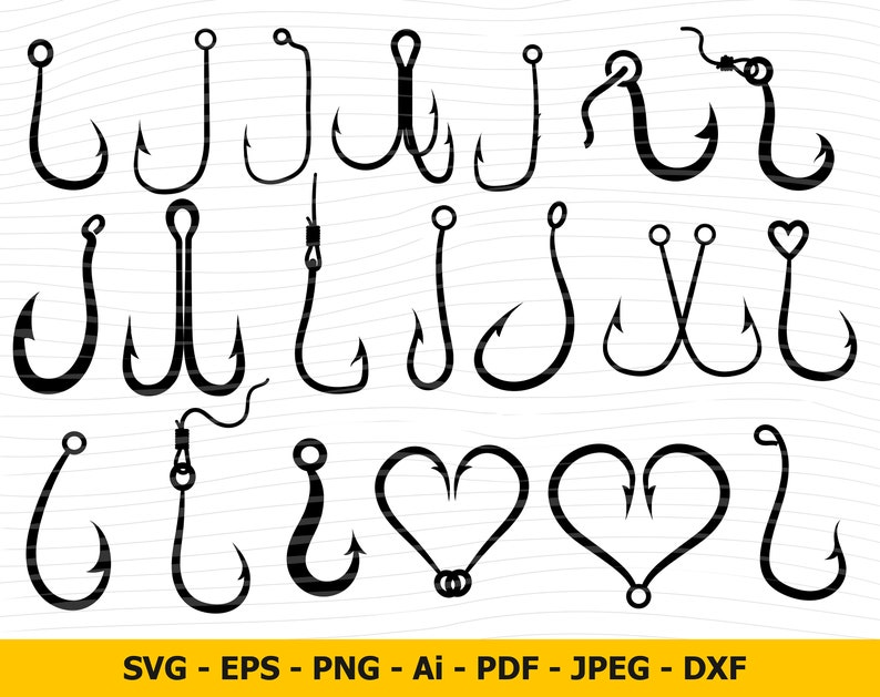 Fish Hook SVG - Fisherman SVG - Cutting Files for Cricut and Silhouette ...