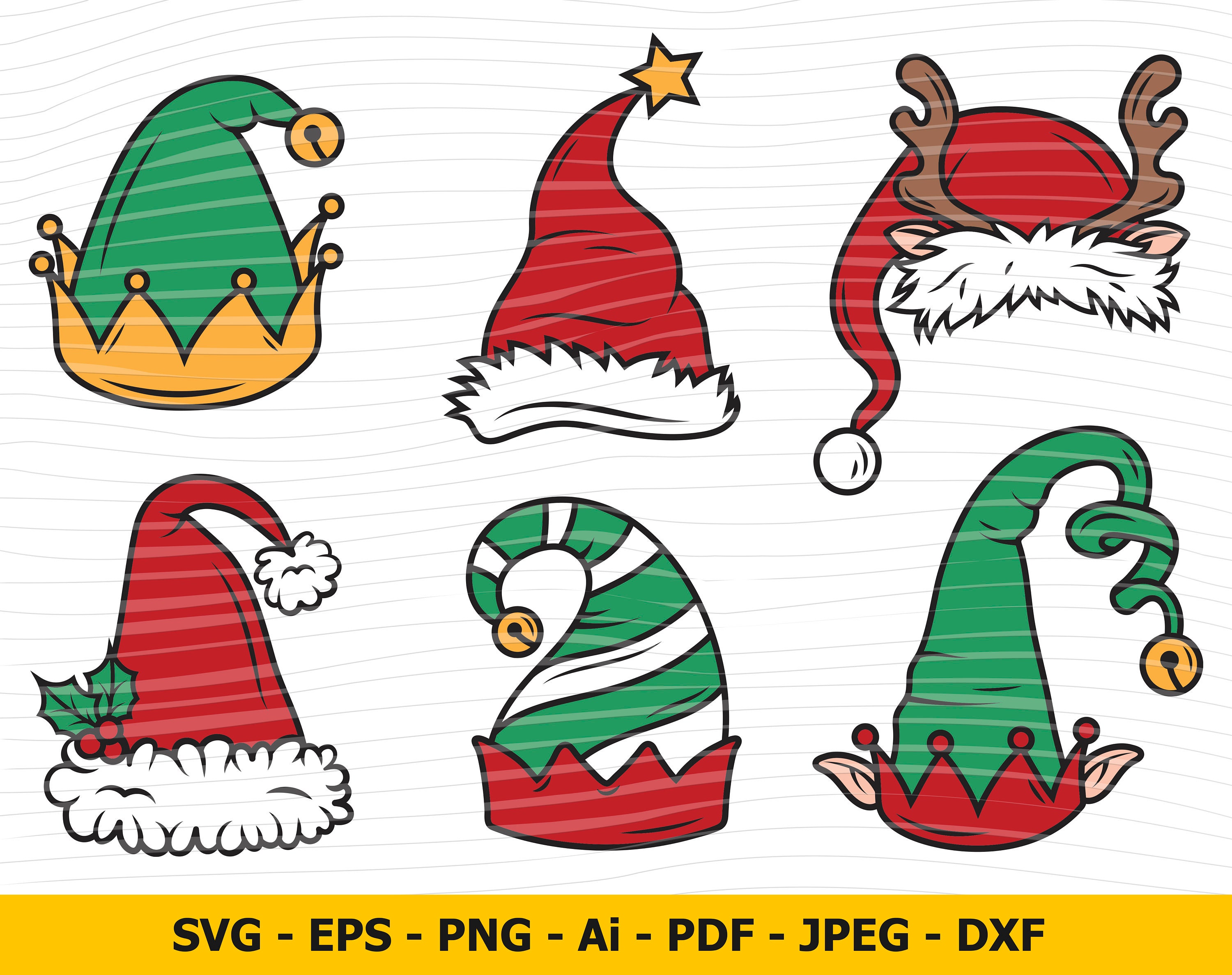 Santa Hat SVG, Elf Hat SVG, Santa Hat Svg Bundle, Christmas Hat Svg ...