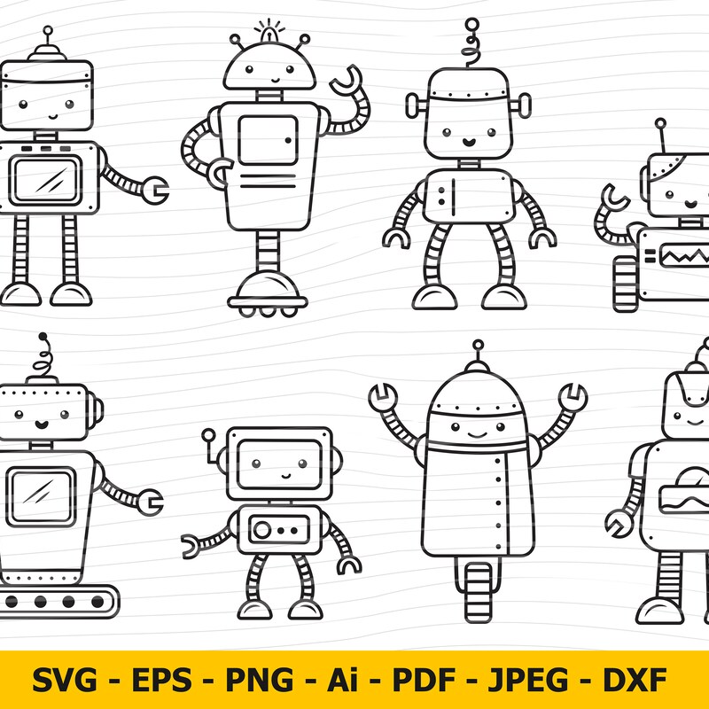 Robot Svg - Etsy