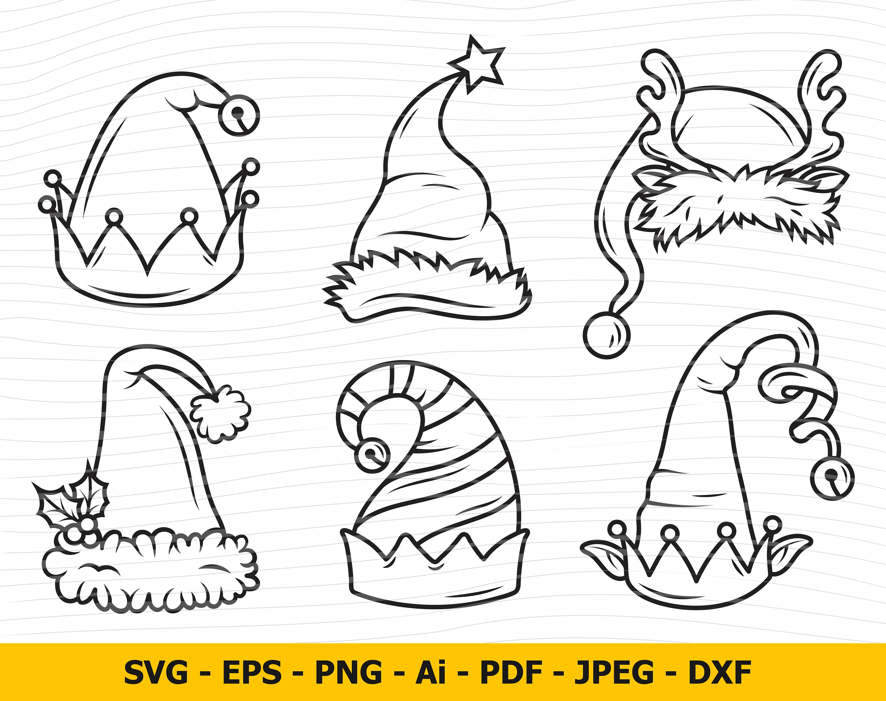 Santa Hat SVG, Elf Hat SVG, Santa Hat Svg Bundle, Christmas Hat Svg ...