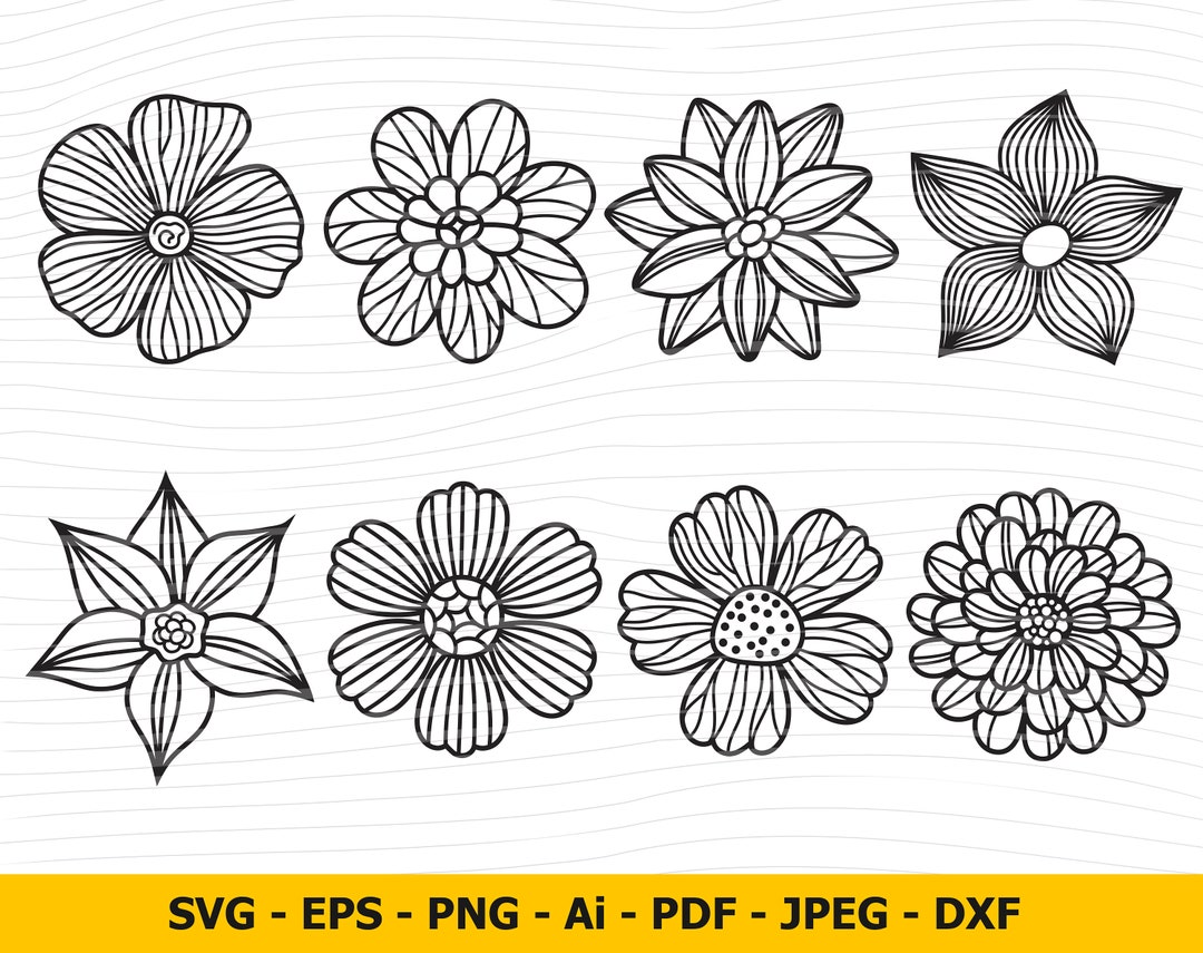 Flowers Svg, Flower Petals Svg, Flower Svg Bundle, Flowers Png Clipart ...