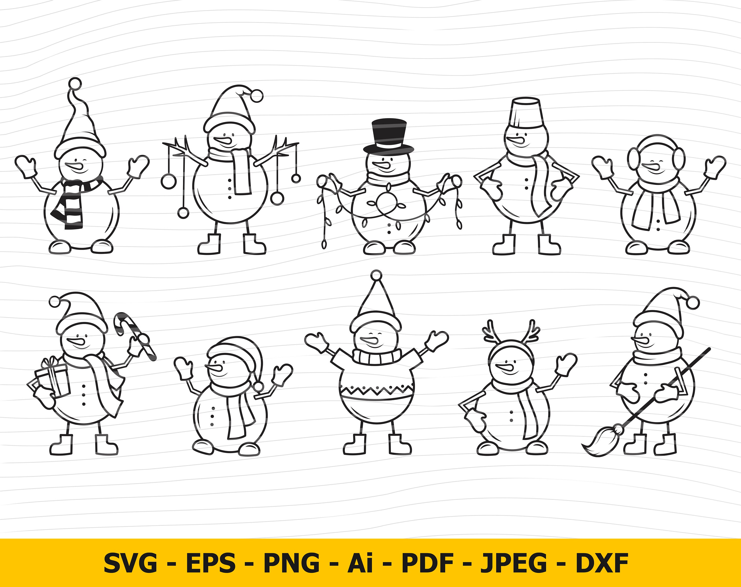 Snowman SVG, Snowman Bundle SVG, Snowman in Sweater, Snowmans Bundle ...