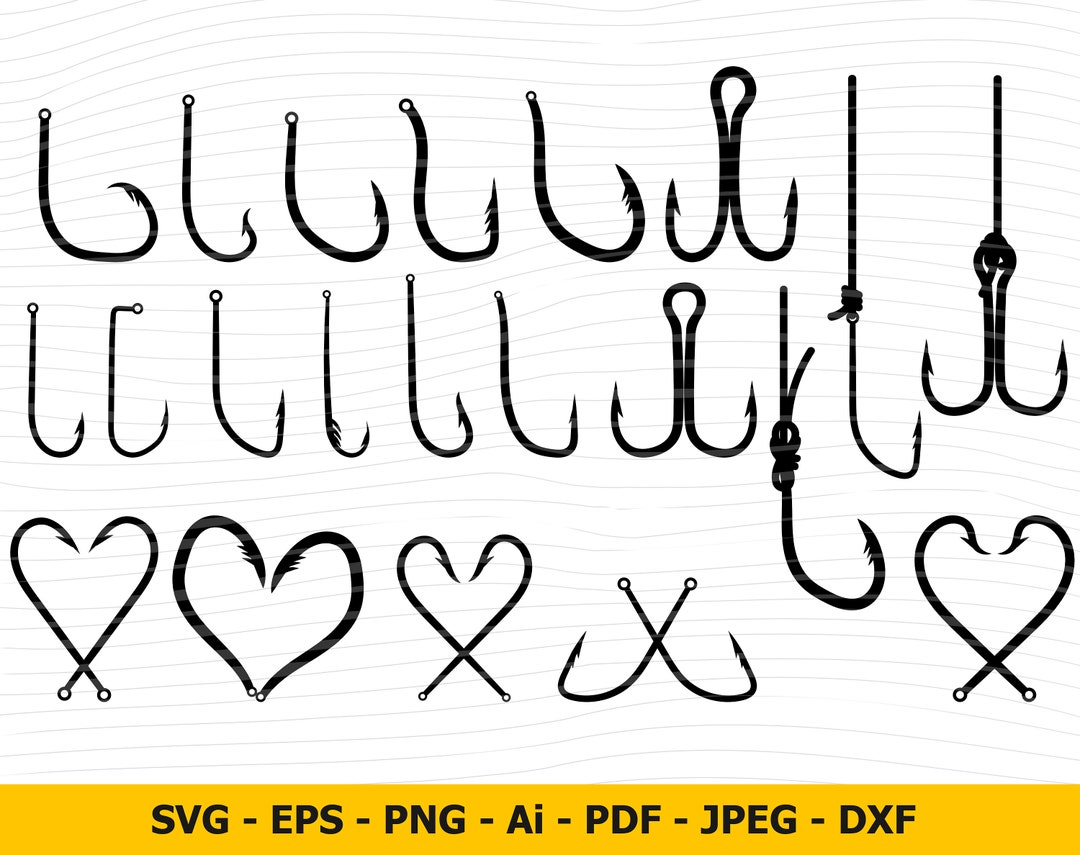 Fish Hook SVG - Fisherman SVG - Cutting Files for Cricut and Silhouette ...