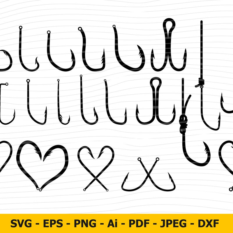 Fish Hook Svg - Etsy