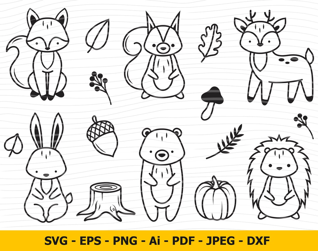 Waldtiere Svg, Tiere Svg, Herbst Tiere Svg, Waldtiere Schnittdateien ...