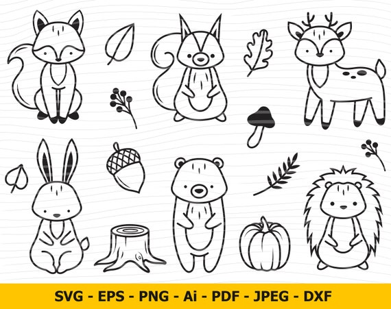 Forest Animals Svg Animals Svg Autumn Animals Svg Forest - Etsy