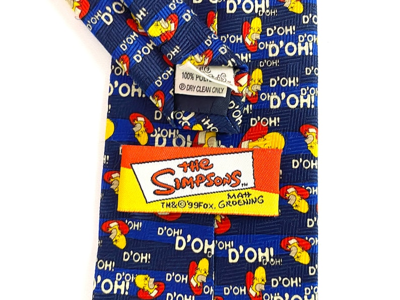 HOMER SIMPSON D'oh Tie Vintage Navy Blue Necktie Retro the Simpsons ...