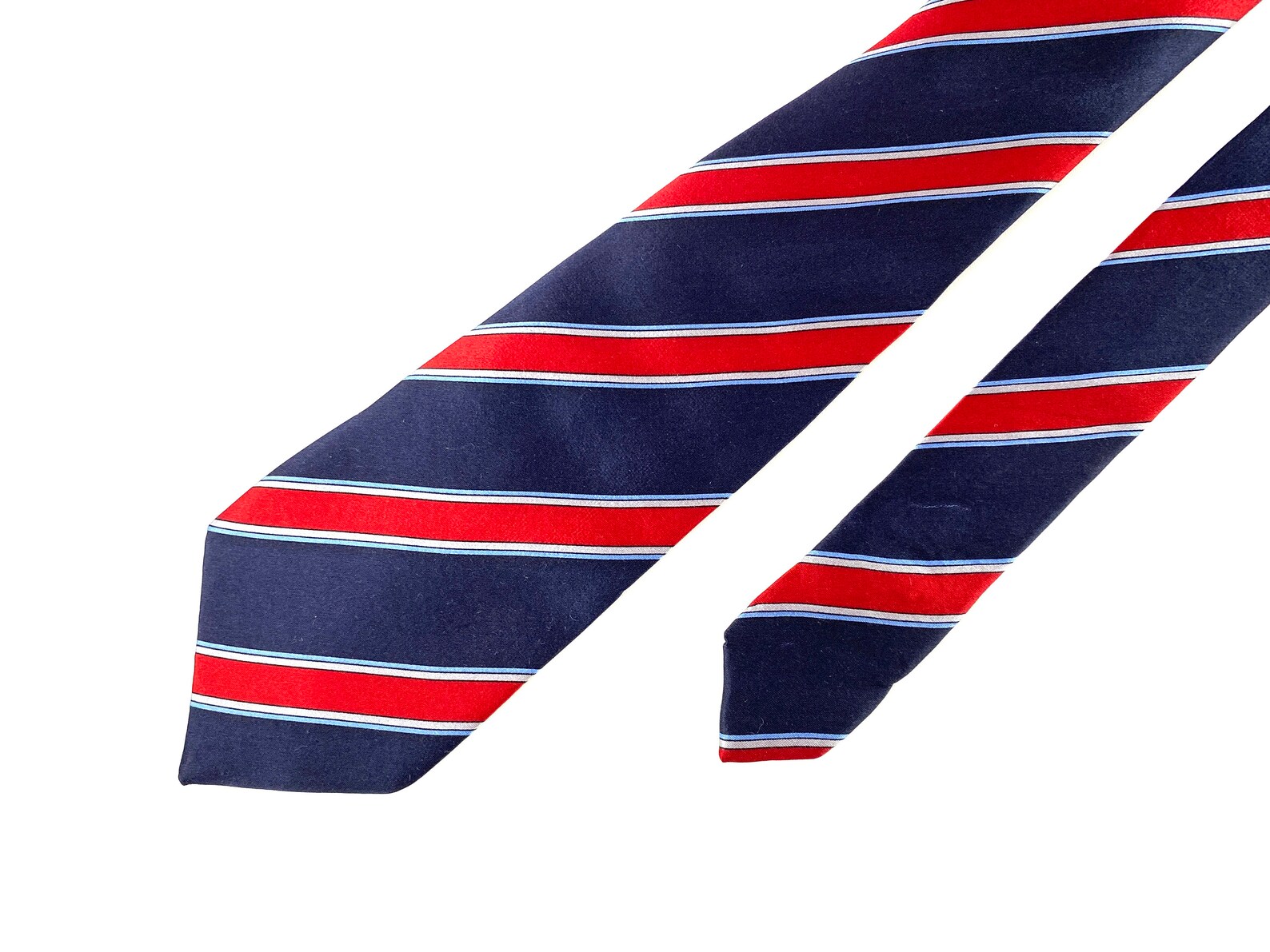 90s Christian Dior Monsieur Silk Tie Vintage Blue and Red Striped Necktie Retro Cravate - Etsy