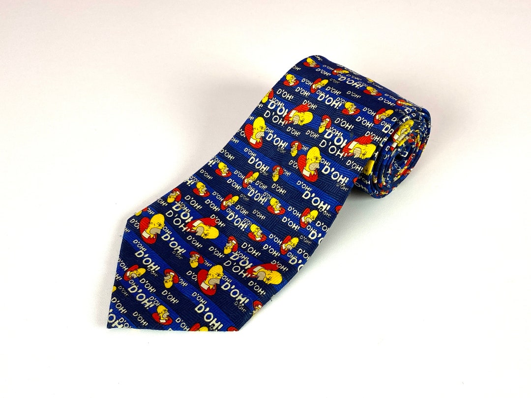 HOMER SIMPSON D'oh Tie Vintage Navy Blue Necktie Retro the Simpsons ...