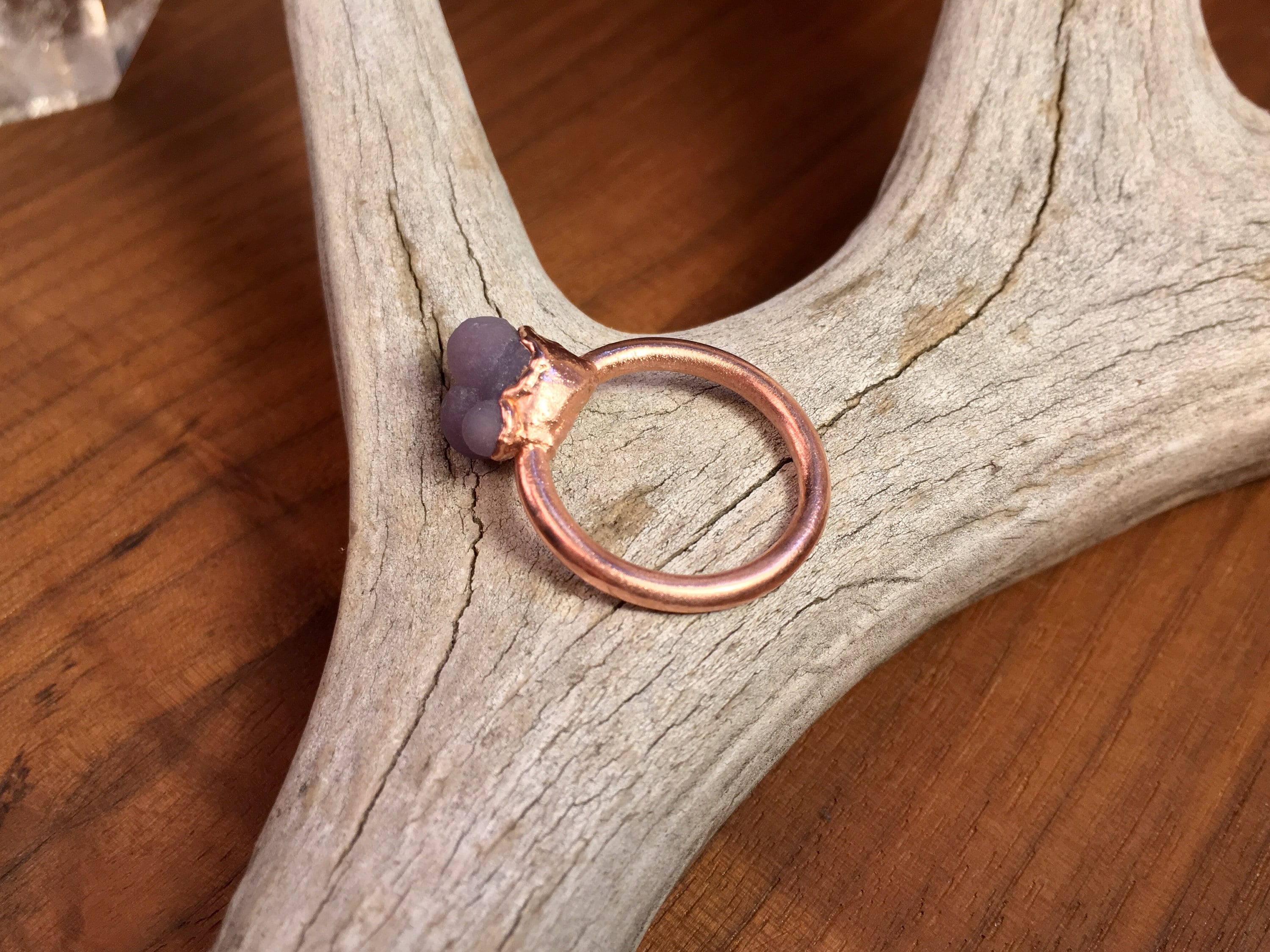Ganesh Grape Agate Electroformed Ring Size 6 - Etsy Australia