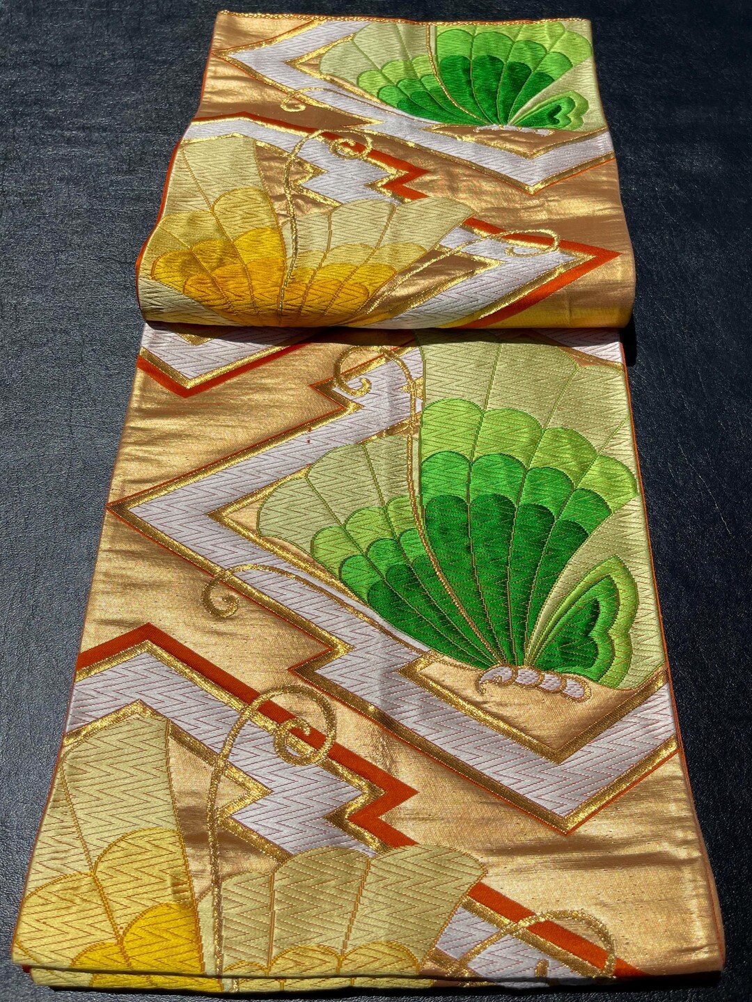 Japanese Obi/kimono Sash, Large Colourful Embroidered Butterflies ...