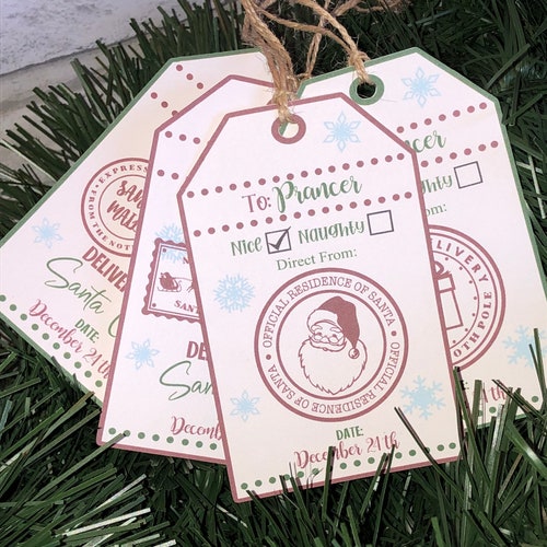 Santa Special Delivery Labels EDITABLE Christmas Gift Label - Etsy