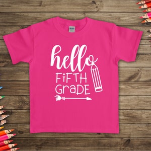Hello Fifth Grade 5th Grader Back to School Shirt First Day - Etsy