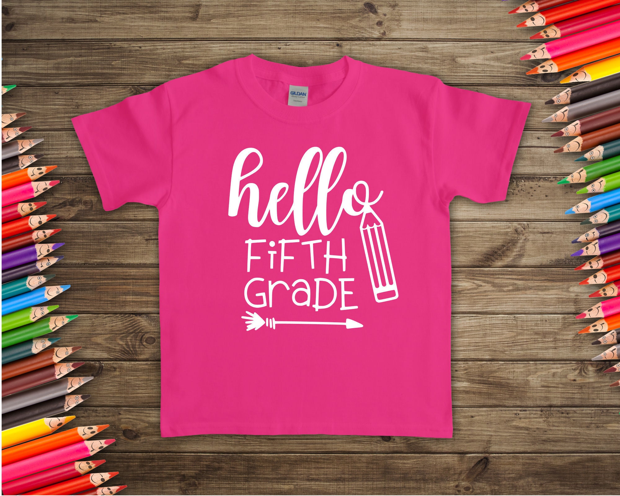 Hello Fifth Grade 5th Grader Back to School Shirt First Day of | Etsy