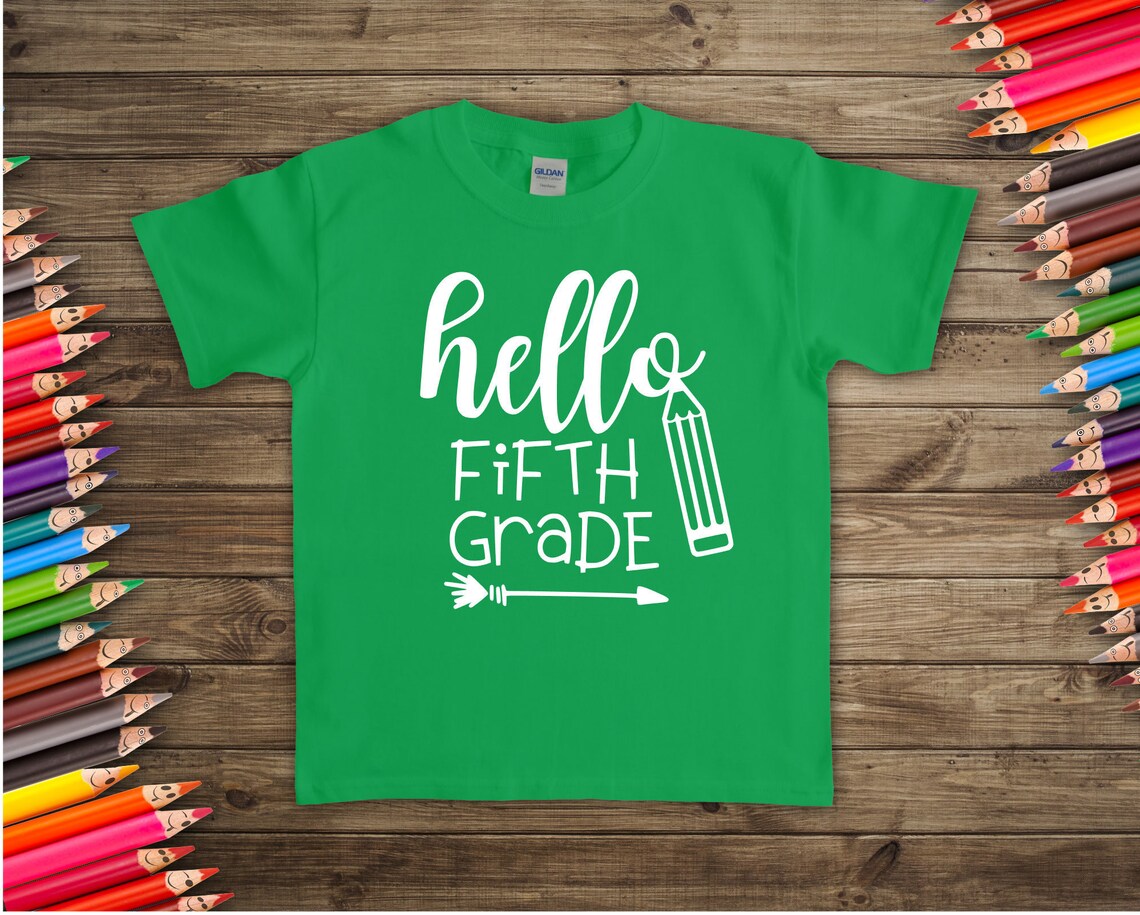 Hello Fifth Grade 5th Grader Back to School Shirt First Day - Etsy