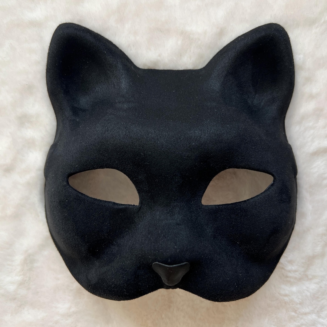 Black Cat Therian Mask for Quadrobics and Otherkin, Therian Gear Furry ...