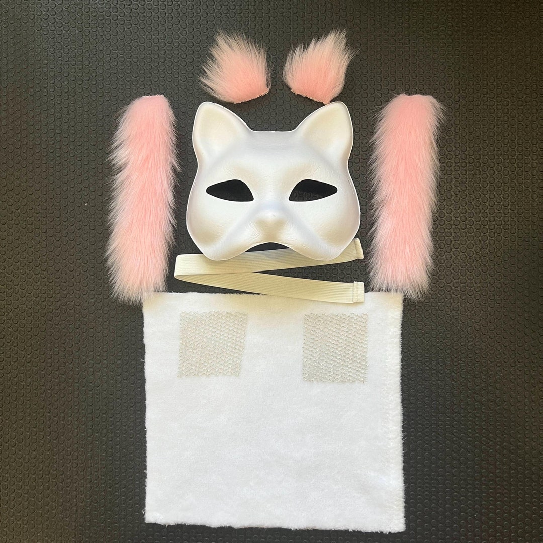DIY Custom Therian Mask Kit With Pink Faux Fur, Cat Therian Mask ...
