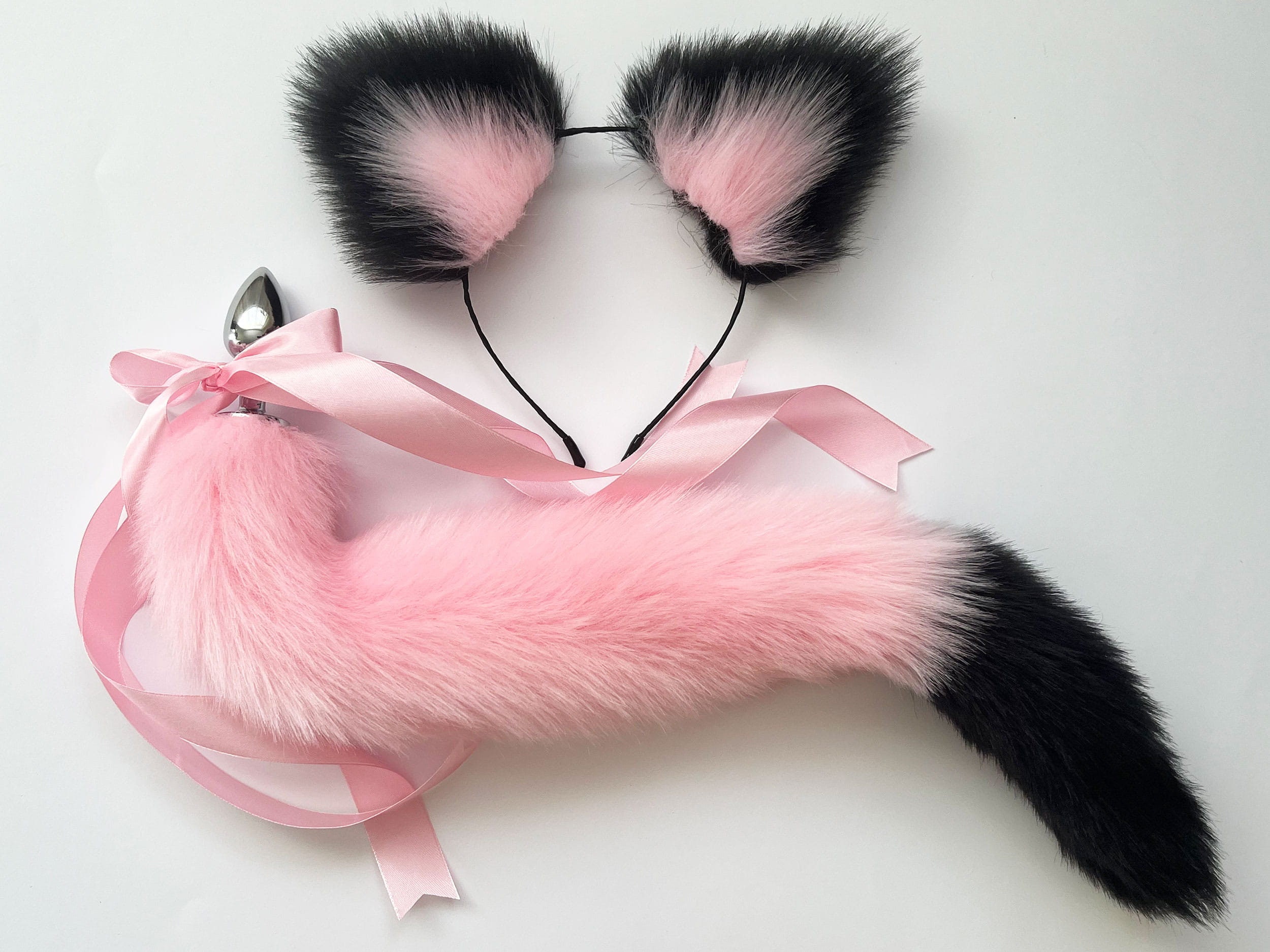 Faux Fur Tail Butt Plug in Pink White Blue Black or Purple - Etsy