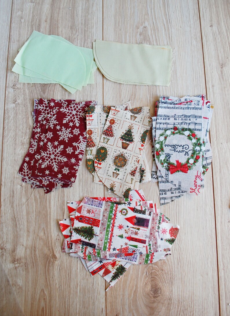 Christmas Recycled Cotton Pieces (11 Styles) Upcycled Pieces for ...