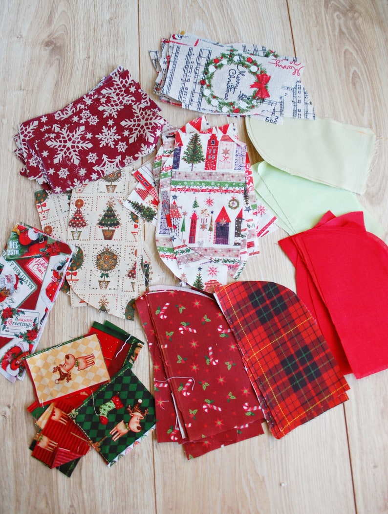 Christmas Recycled Cotton Pieces (11 Styles) Upcycled Pieces for ...