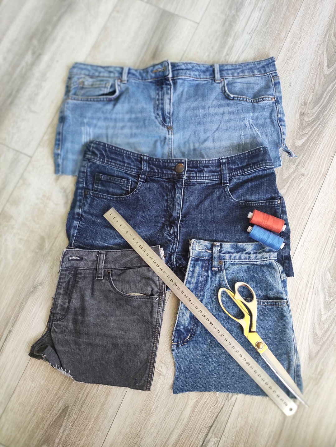 Recycled Denim Pocket Bundle, Upcycled Jeans Scraps (2+2 Pcs) - Etsy