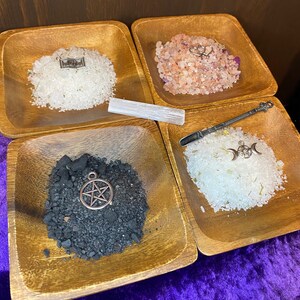 Ritual Salt, Witches Salt, 4 Oz. Total, Black Salt, Rose Salt, All ...