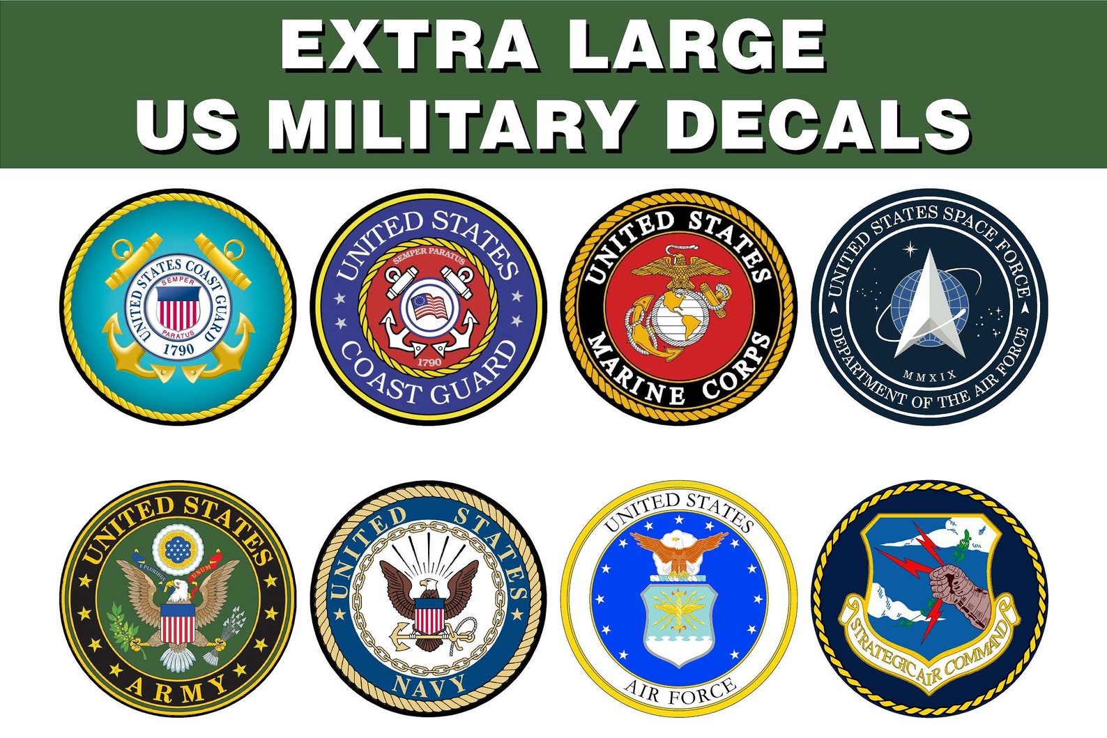 Extra Large US Military Decals | Etsy