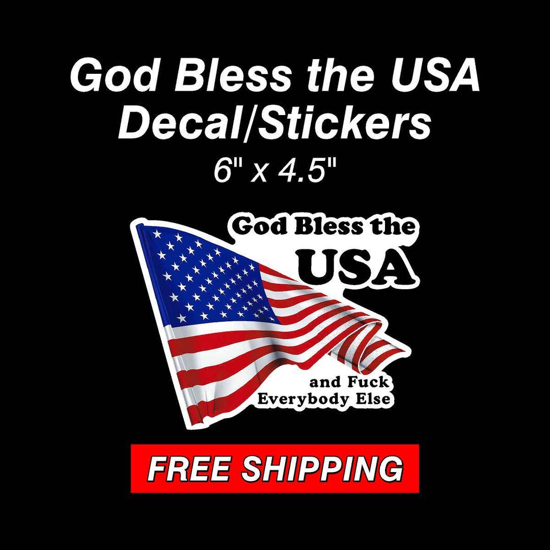 God Bless the Usa/flag Decal/stickers - Etsy