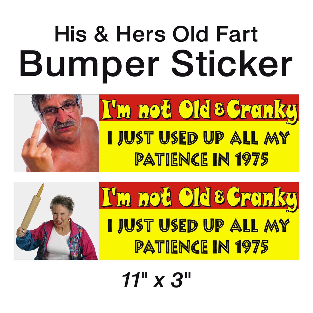 His or Hers Old Fart Bumper Sticker - Etsy