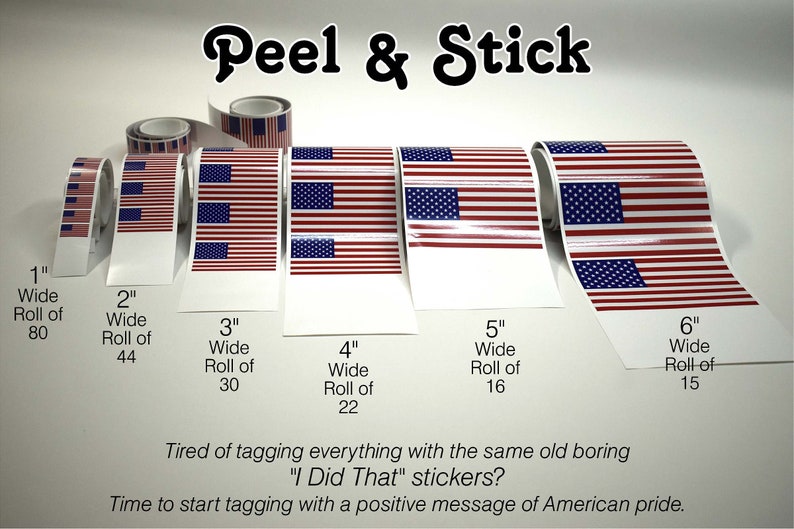 Rolls of Peel & Stick American Flag Stickers - Etsy