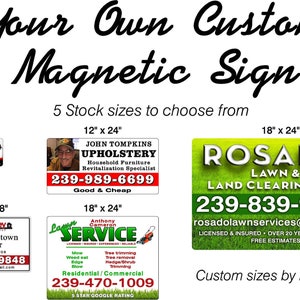 Set of 2 Custom Magnetic Signs for Cars / Trucks / Trailer / Steel ...