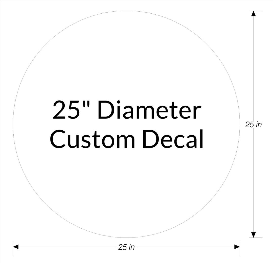25 Inch Diameter Laminated Decal - Etsy