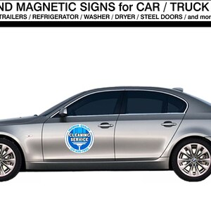 Set of 2 Custom Round Magnetic Signs for Cars / Trucks / Trailer ...