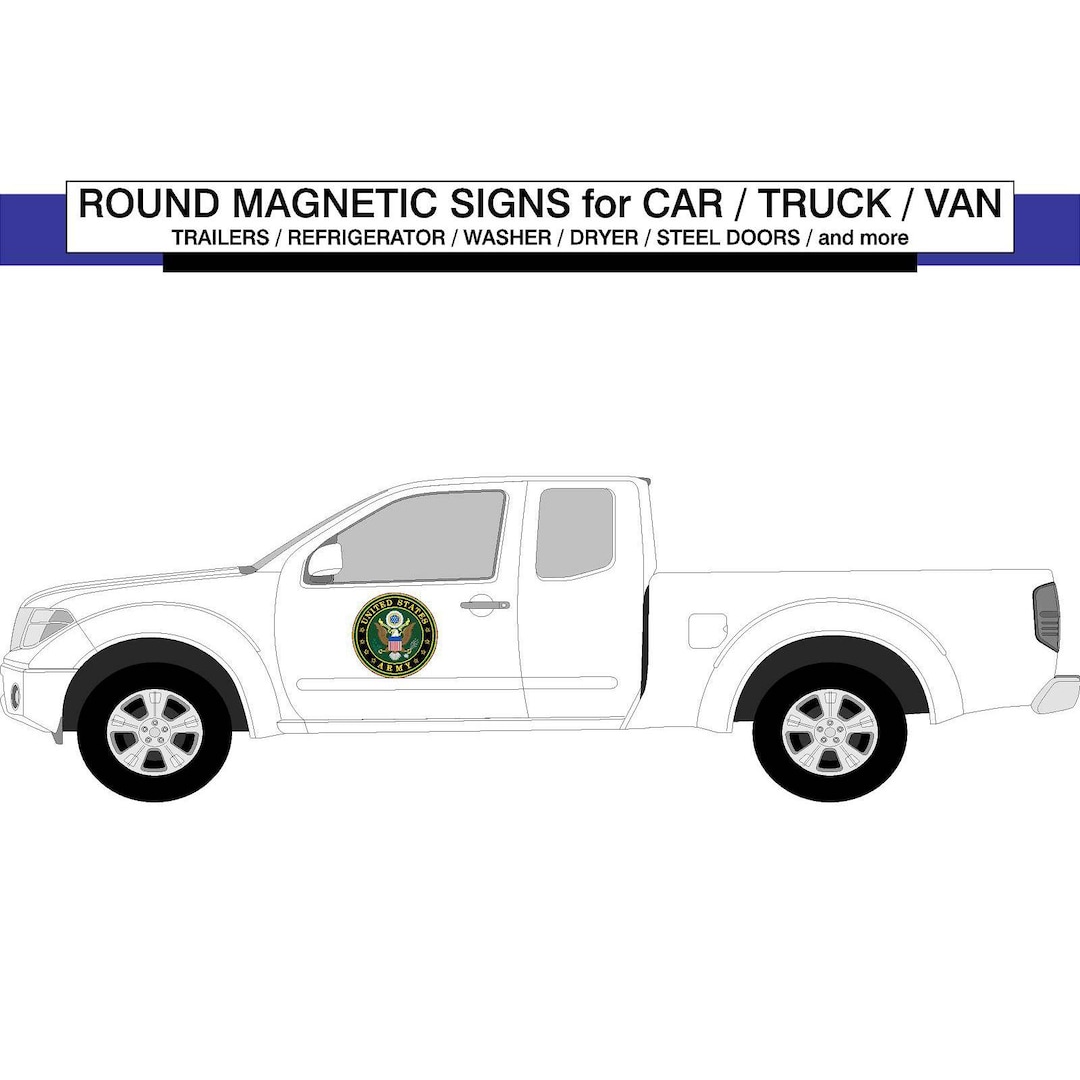 Set of 2 Custom Round Magnetic Signs for Cars / Trucks / Trailer ...
