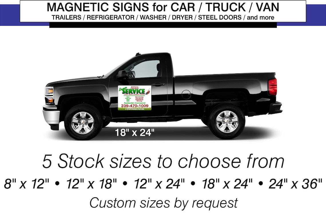 Set of 2 Custom Magnetic Signs for Cars / Trucks / Trailer / - Etsy