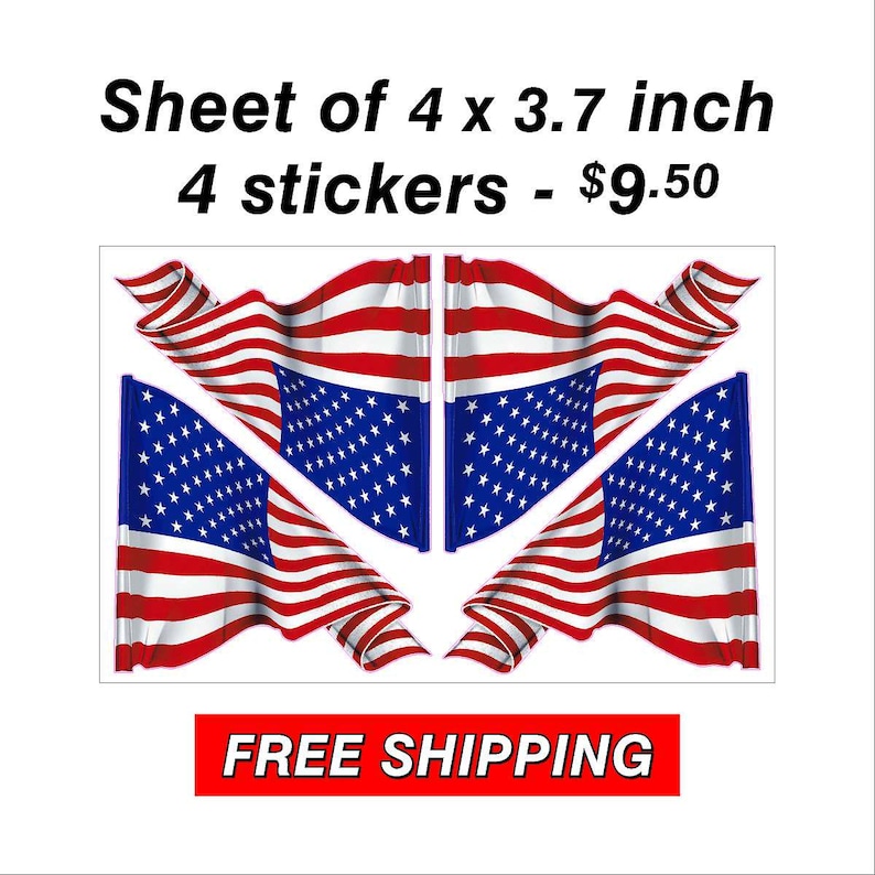 Set of Right and Left Waving Flags of the United States of America ...