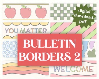 PRINTABLE Rainbow Bulletin Board Borders | Printable Classroom Borders ...