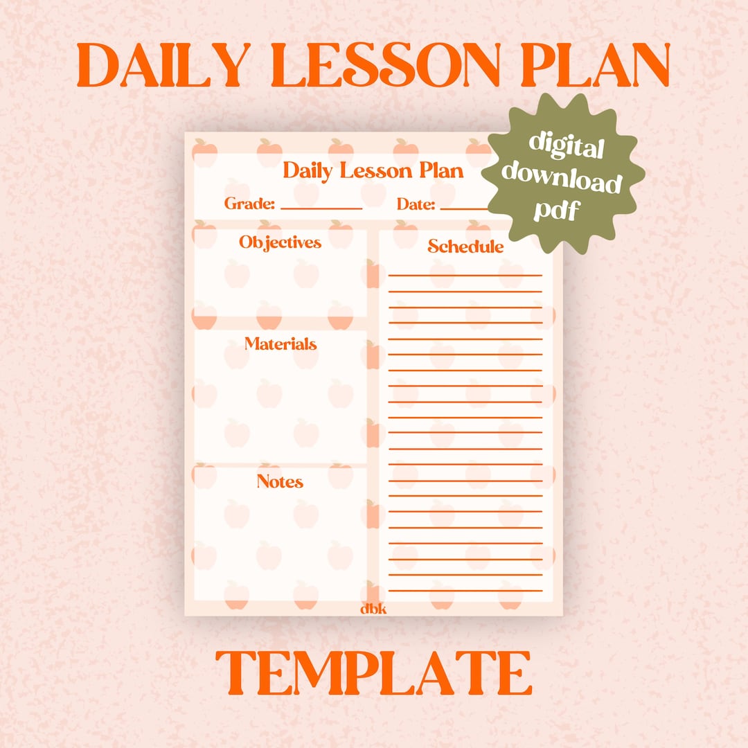 Daily Lesson Plan Template | Teacher Lesson Plans | Daily Lesson Plan ...