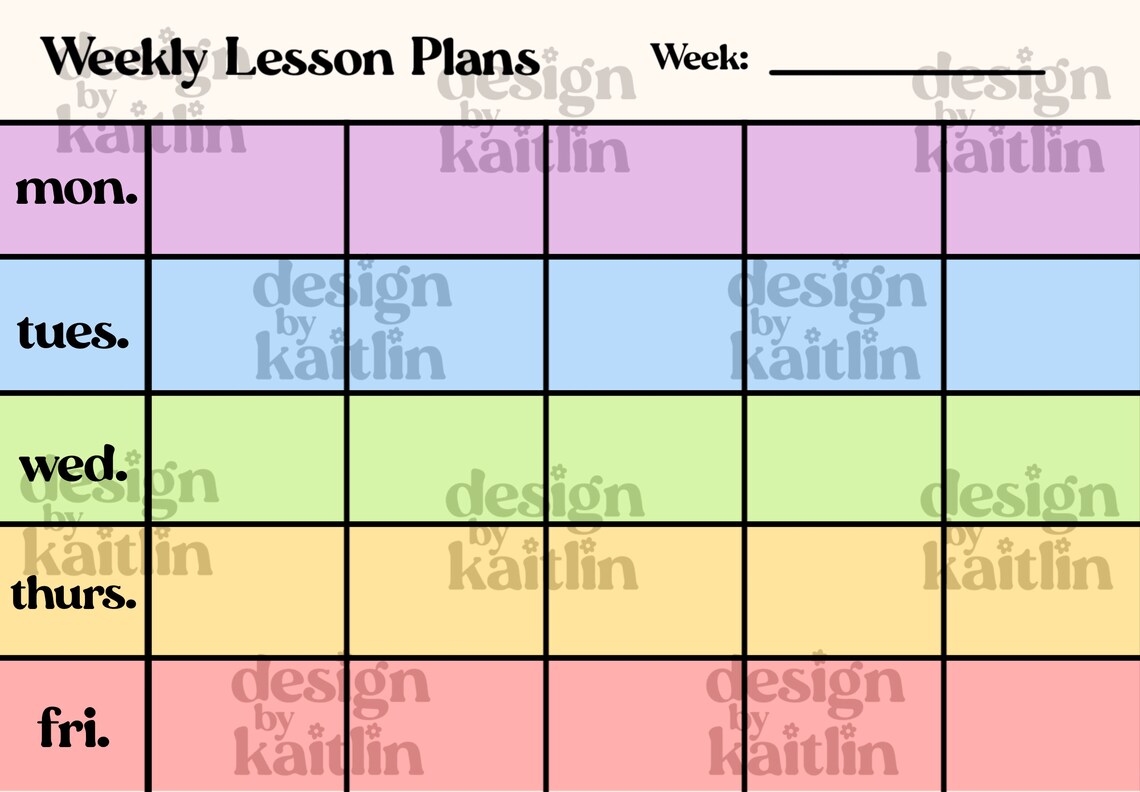 Weekly Lesson Plan Template Teacher Lesson Plans Weekly Lesson Plan ...